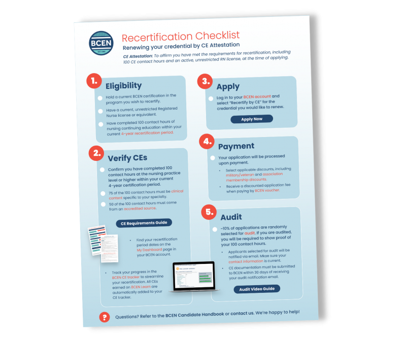 How to Renew Your CEN, CFRN, CPEN, CTRN, or TCRN